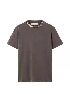 GOLDEN GOOSE Embellished Cotton T-shirt - Grey