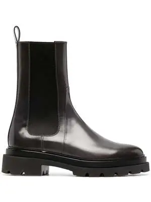 Santoni Patent-finish Chelsea Boots - Grey