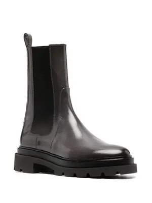 Santoni Patent-finish Chelsea Boots - Grey