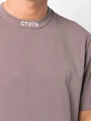 Heron Preston Embroidered-logo Crew Neck T-shirt - Grey