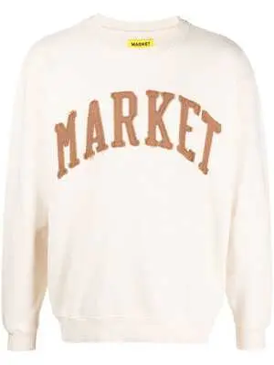 MARKET Embroidered-logo Sweatshirt - Neutrals