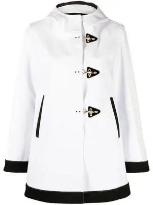 FAY Toggle-fastening Coat - White