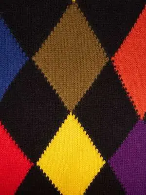 La DoubleJ Argyle-check Knitted Scarf