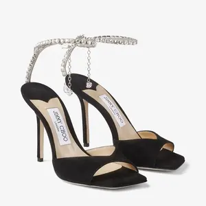 JIMMY CHOO Saeda Sandal 100 - Black