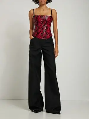 Miaou Chuck Faux Python Leather Corset