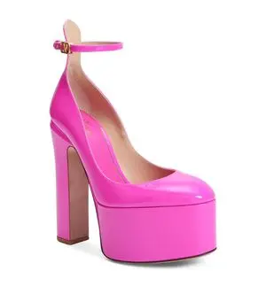 Valentino Garavani Leather Tan-go Platform Pumps 155