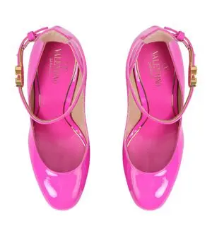Valentino Garavani Leather Tan-go Platform Pumps 155