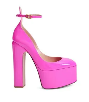 Valentino Garavani Leather Tan-go Platform Pumps 155