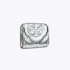 Tory Burch Mini T Monogram Embossed Metallic Wallet