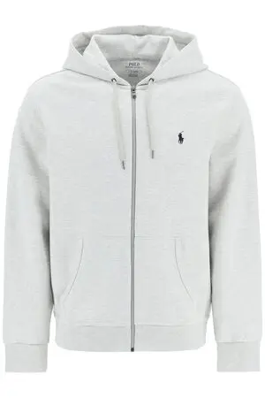 Ralph Lauren POLO RALPH LAUREN LOGO EMBROIDERY ZIP-UP HOODIE - Grey