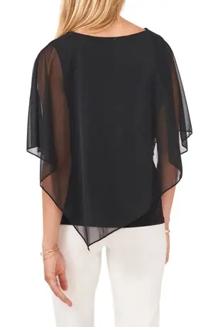 Chaus Beaded Overlay Jersey Top