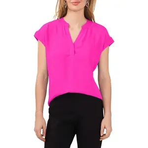 Chaus Split-neck Georgette Blouse - Fiercely Fuchsia 686