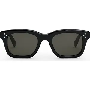 Celine 3 Dots Square Sunglasses - Shiny Black/smoke
