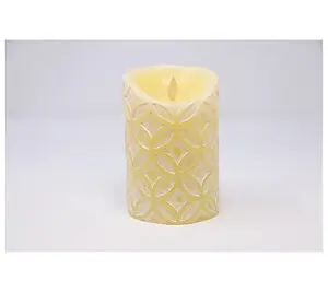 LUMINARA 5' Medallion Embossed Flameless Candle With Remote