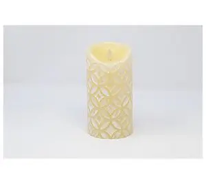 LUMINARA 7' Medallion Embossed Flameless Candle With Remote