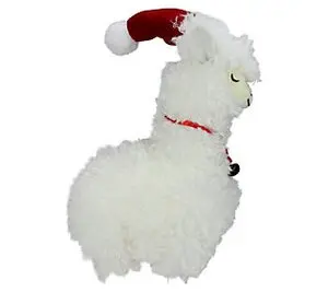 NORTHLIGHT 13' Plush Standing Llama W/ Bell Nec Lace Figure - One-color