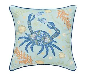 VALERIE PARR HILL 18' X 18' Blue Crab Coral Pillow Valerie - One-color