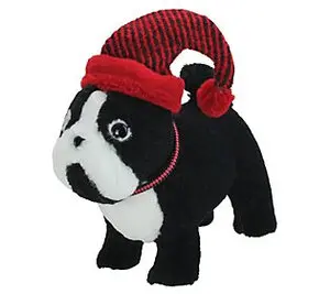 NORTHLIGHT 11.5' Black & White Standing Bulldog W/ Hat Decor - One-color