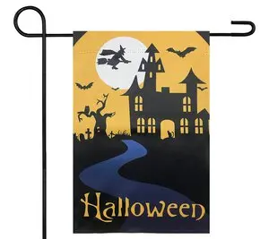 NORTHLIGHT Spooky House Flag W/bats & Witch