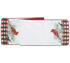 VALERIE PARR HILL 13' X 72' Woodland Cardinal Plaid Table Runner Valerie - One-color