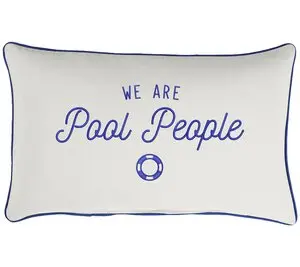 SORRA HOME Sunbrella Lumbar Embroidered Pillow 'we Are P Ool People - One-color