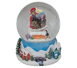 NORTHLIGHT 6.5' Santa Coming Down The Chimney S Ow Globe