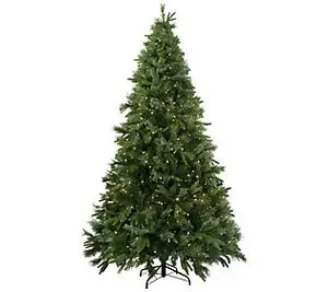 NORTHLIGHT 7.5' Ashcroft Cashmere Pine Xmas Tree Clear D Ura-lit Lights - One-color