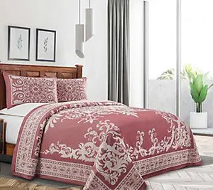 SUPERIOR Cotton Blend Oversized Bedspread And S Ham Set, King