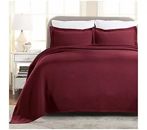 SUPERIOR Matelasse Cotton Basketweave Bedspread Set, Full
