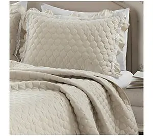 LUSH DECOR Ella Shabby Chic Ruffle Lace Quilt King