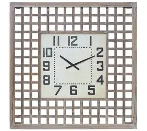MELROSE International Clock 29.5' Square Wood/m Df - One-color