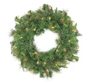 NORTHLIGHT Prelit Mixed Foliage Wreath - One-color