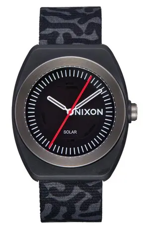 Nixon Light-wave Recycled Strap Solar Watch - Black/scribble