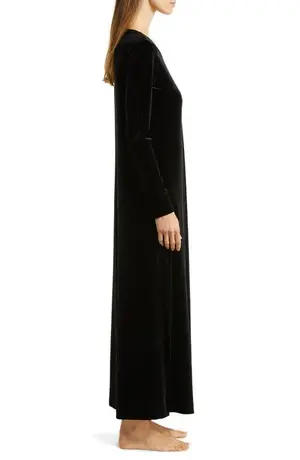 Natori Natalie Long Sleeve Velvet Lounger Nightgown