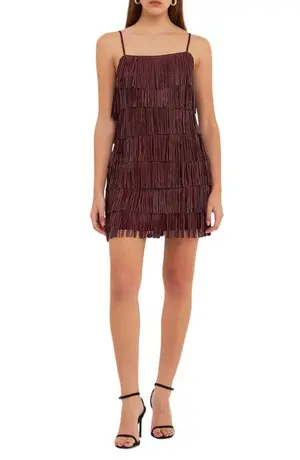Endless Rose Beaded Fringe Mini Dress