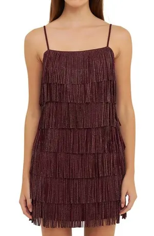 Endless Rose Beaded Fringe Mini Dress