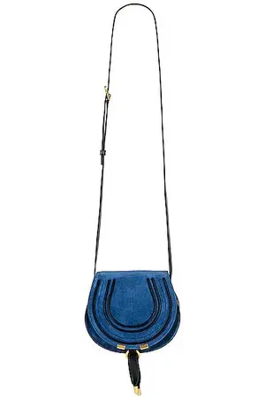 Chloé Chloe Mini Marcie Saddle Bag In Orange Deep Denim