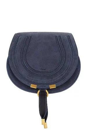 Chloé Chloe Mini Marcie Saddle Bag In Orange Graphite Navy