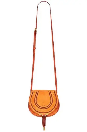 Chloé Chloe Mini Marcie Saddle Bag In Orange Henna Orange