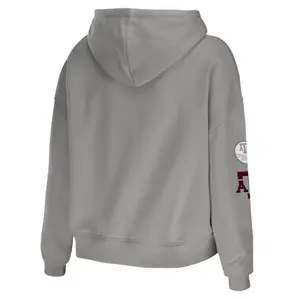 WEAR BY ERIN ANDREWS Texas A&m Aggies Mixed Media Cropped Pullover Hoodie