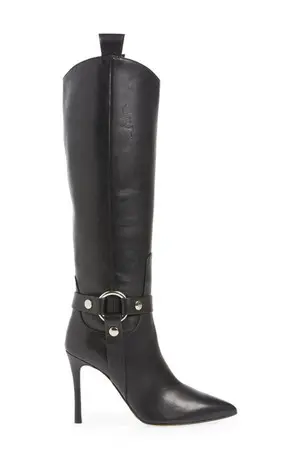 BEAUTIISOLES Phoebe Knee High Boot - Black Soft Leather