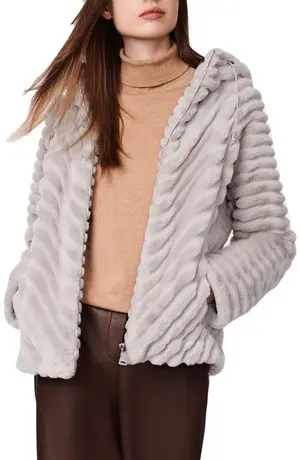 Bernardo Faux Fur Jacket - Powder Grey
