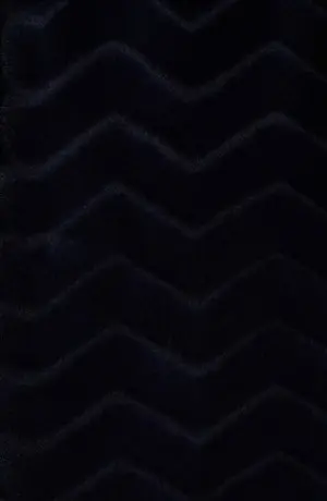 Bernardo Faux Fur Chevron Coat - Navy
