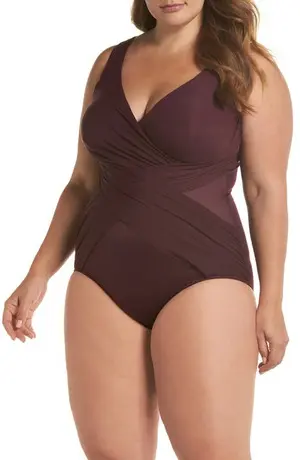 MIRACLESUIT® Illusionist Crossover One-piece Swimsuit - Shiraz