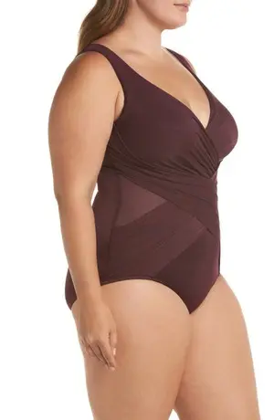 MIRACLESUIT® Illusionist Crossover One-piece Swimsuit - Shiraz