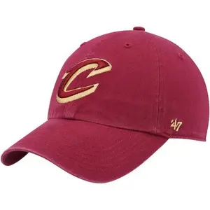'47 Wine Cleveland Cavaliers Team Logo Clean Up Adjustable Hat - Red