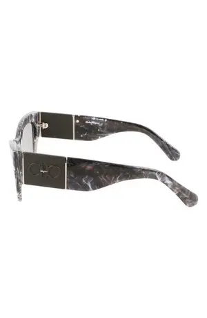 FERRAGAMO 54mm Modified Rectangular Sunglasses - Marble Grey