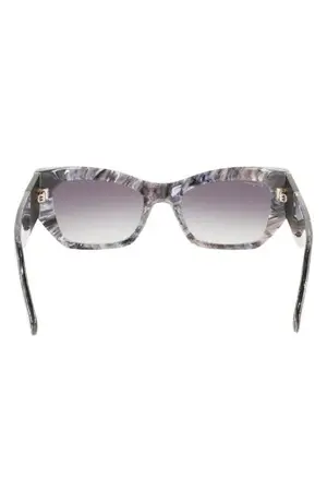 FERRAGAMO 54mm Modified Rectangular Sunglasses - Marble Grey