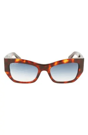 FERRAGAMO FERRAGAMO 54mm Modified Rectangular Sunglasses Red Tortoise