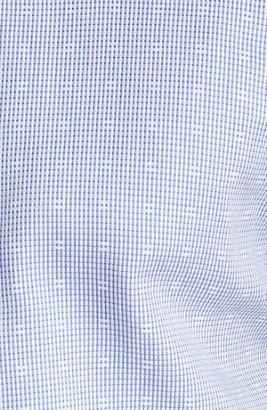 DUCHAMP Tailored Fit Basket Weave Dress Shirt - Navy